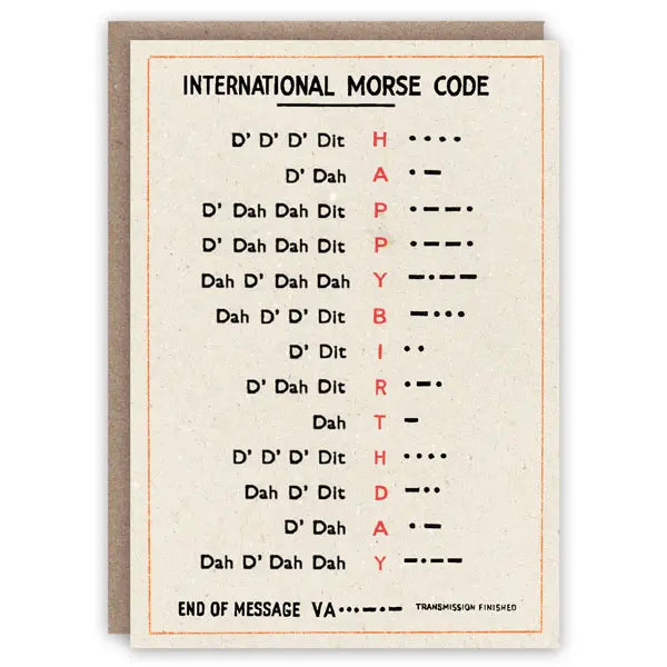 International Morse Code Card – Sunshine and Snow Shop